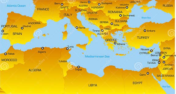 Mediterranean region stock vector. Illustration of graphic - 10494111