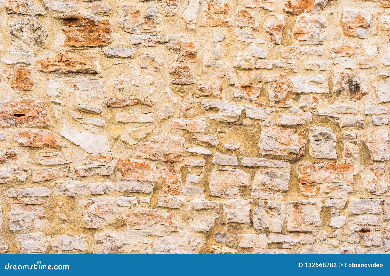 Mediterranean Rustic Old Stone Wall Background Texture, Brown Colored ...