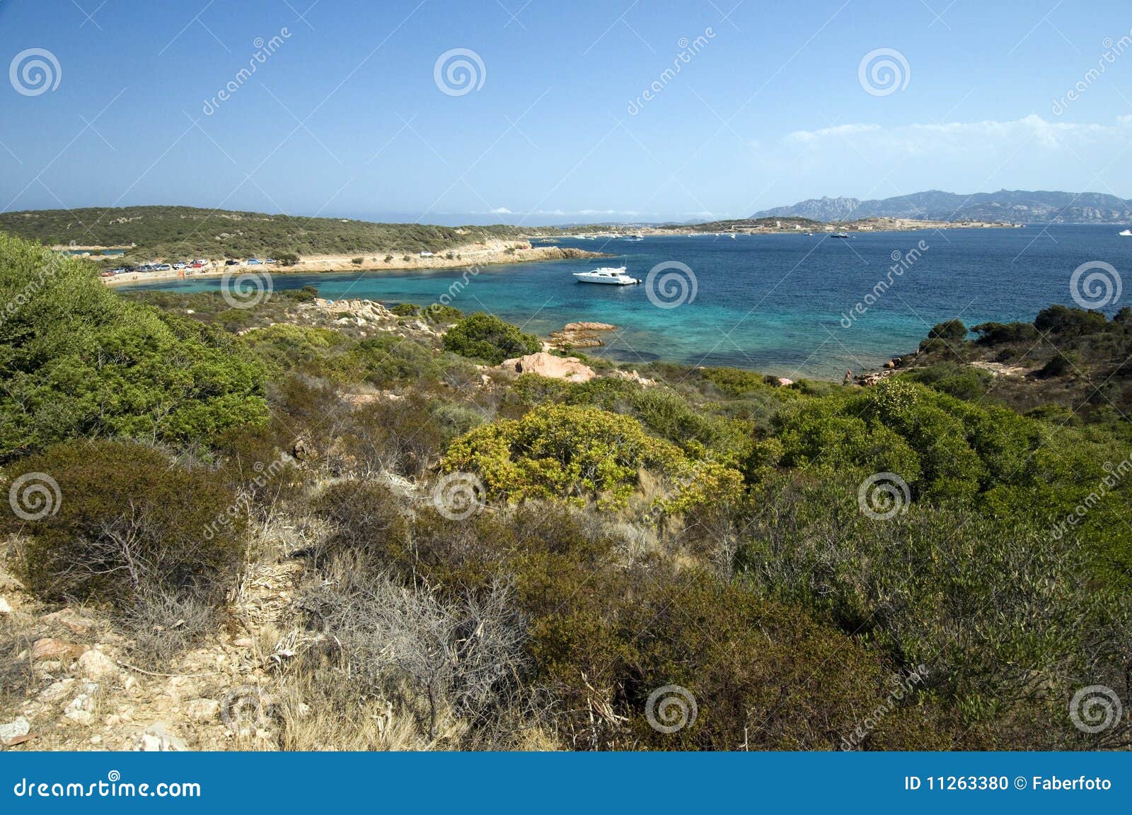Mediterranean Scrub and Blue Sea Stock Photo - Image of seascape ...