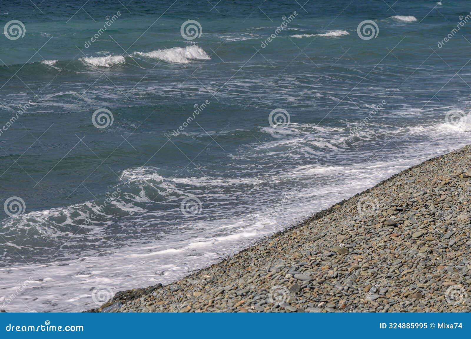 Mediterranean Sea and Beach in Winter in Cyprus 2 Stock Image - Image ...
