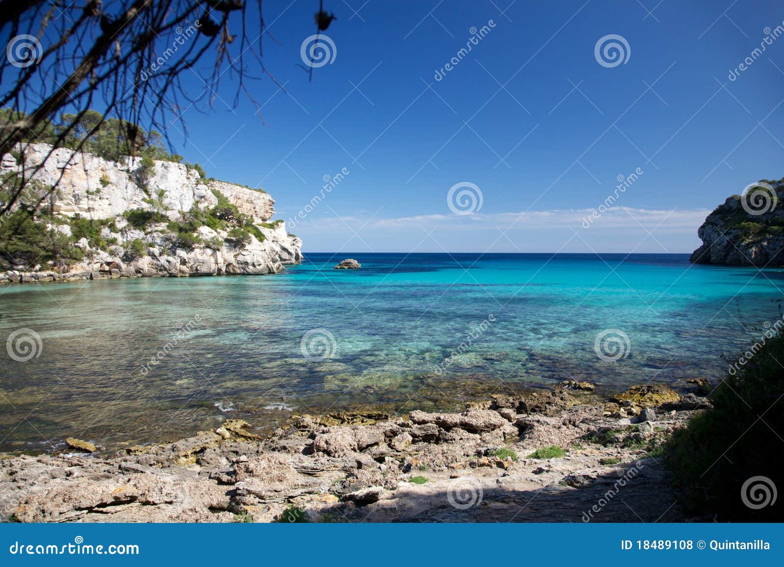 Mediterranean Sea between Cliffs Stock Photo - Image of baleares ...