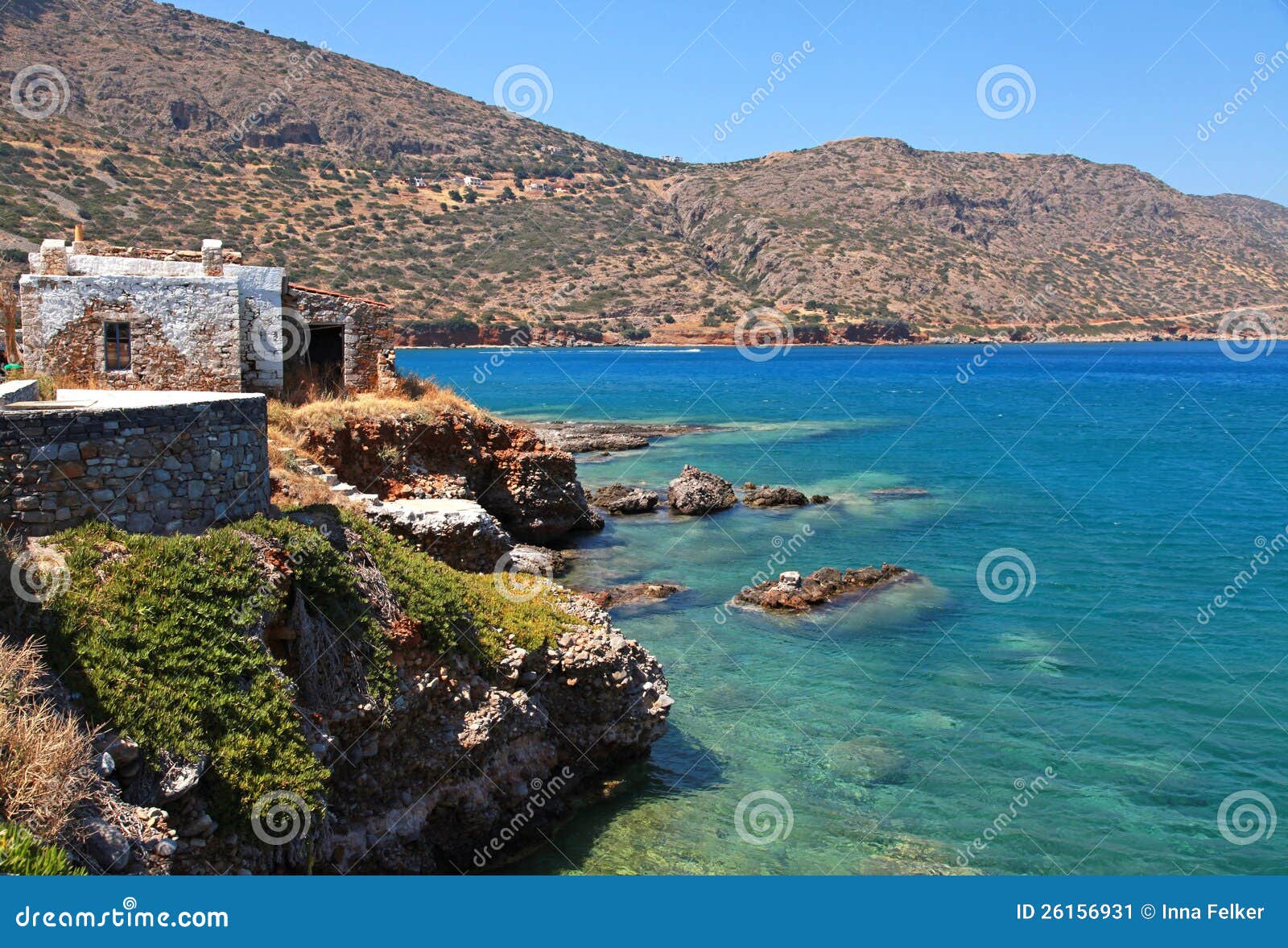 Mediterranean Sea Coast (Crete, Greece). Stock Image - Image of ...