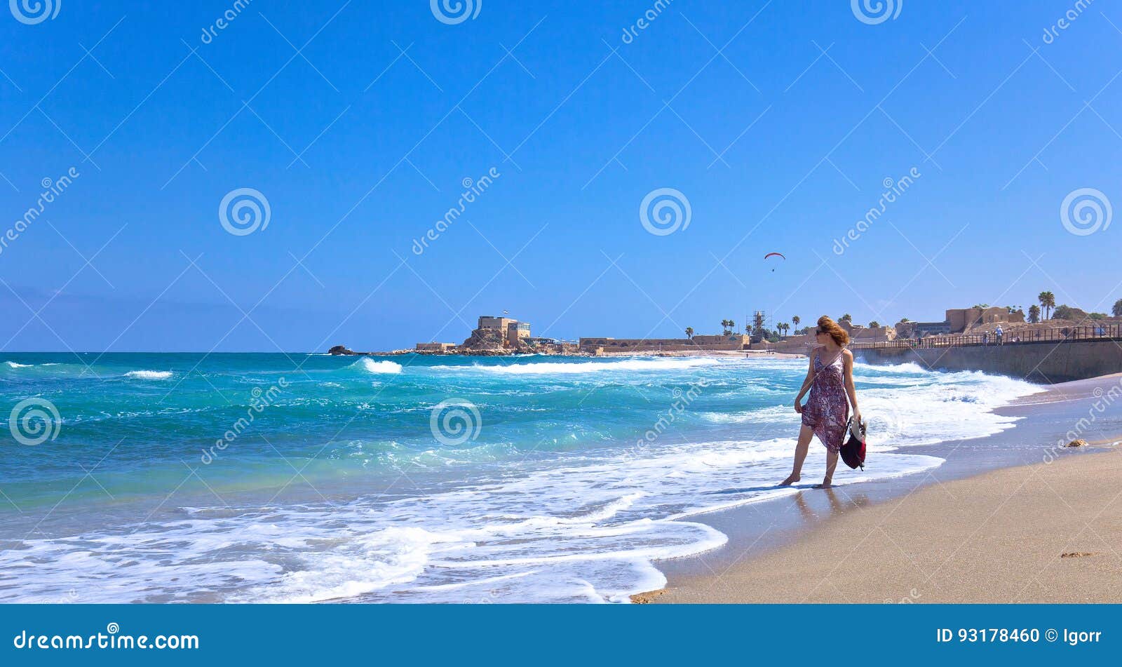Mediterranean Sea in Israel . Stock Photo - Image of east, coast: 93178460