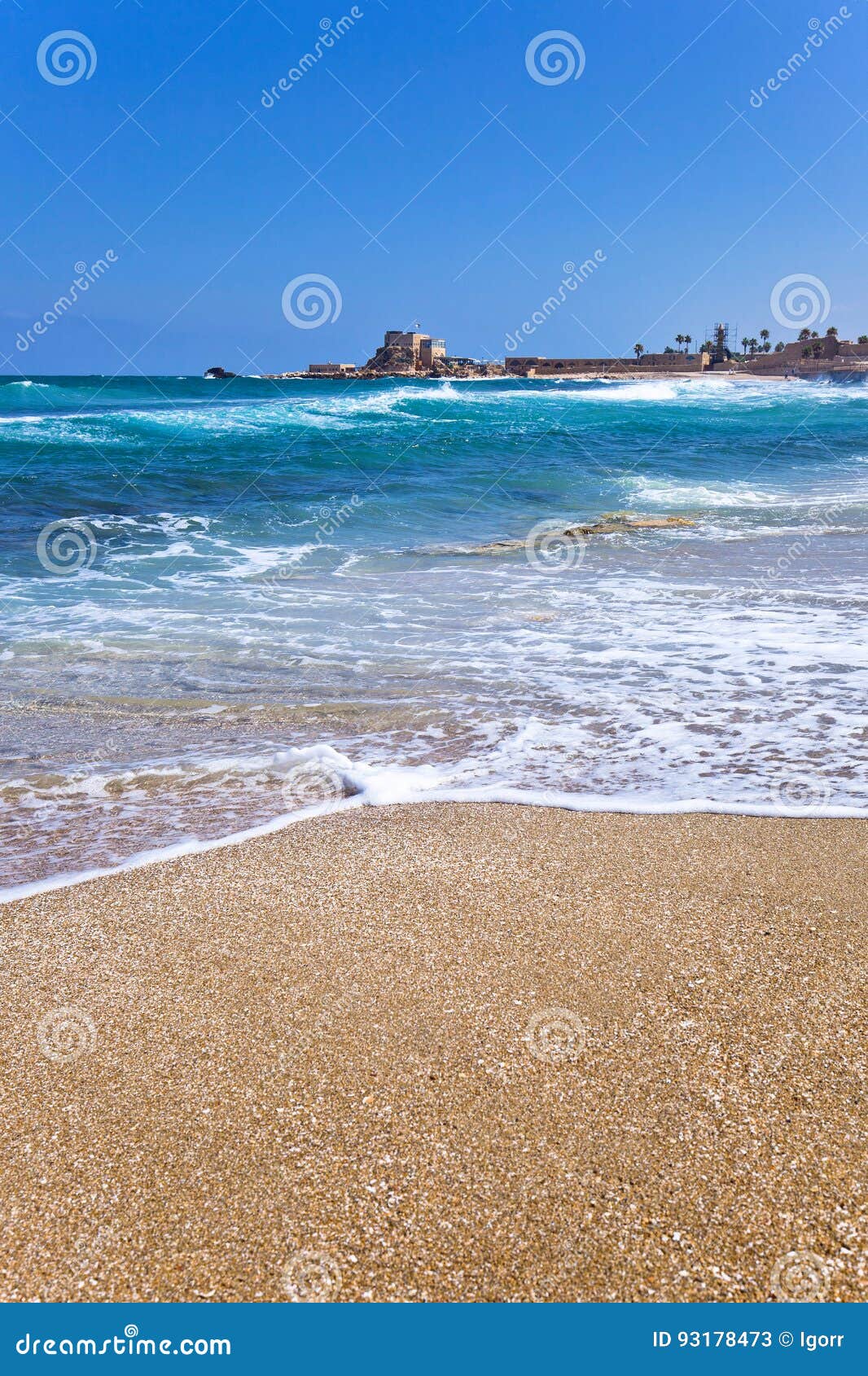 Mediterranean Sea in Israel . Stock Image - Image of vacation, beach ...