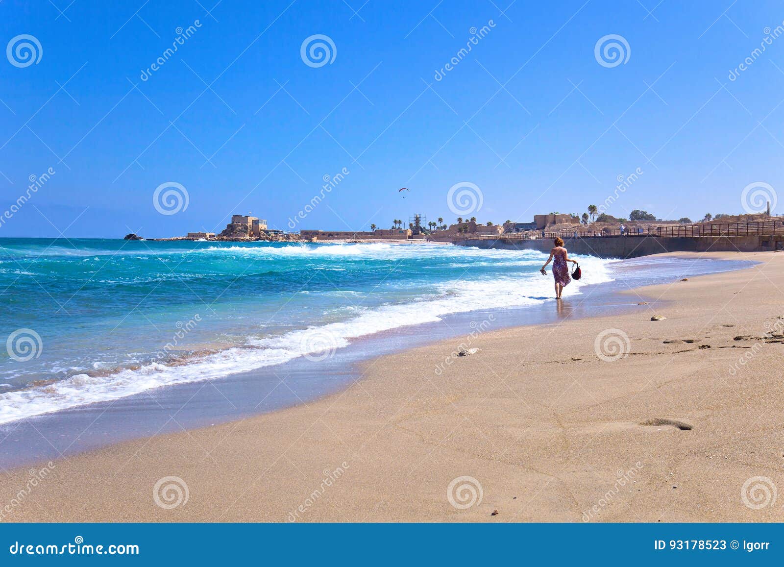 Mediterranean Sea in Israel . Stock Image - Image of blue, sand: 93178523