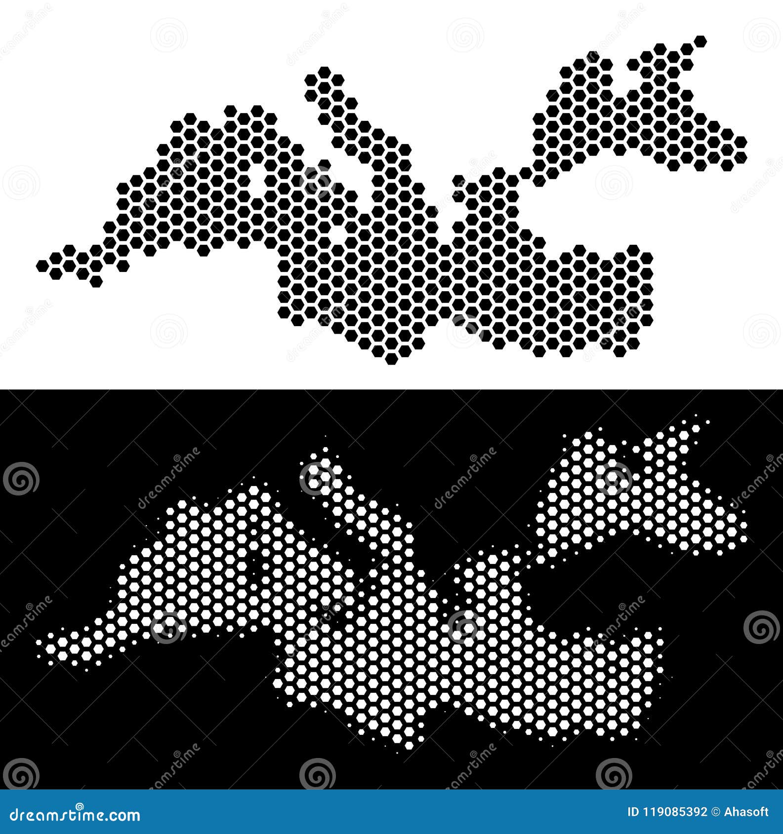 Mediterranean Sea Map Hexagonal Mosaic Stock Vector - Illustration of ...