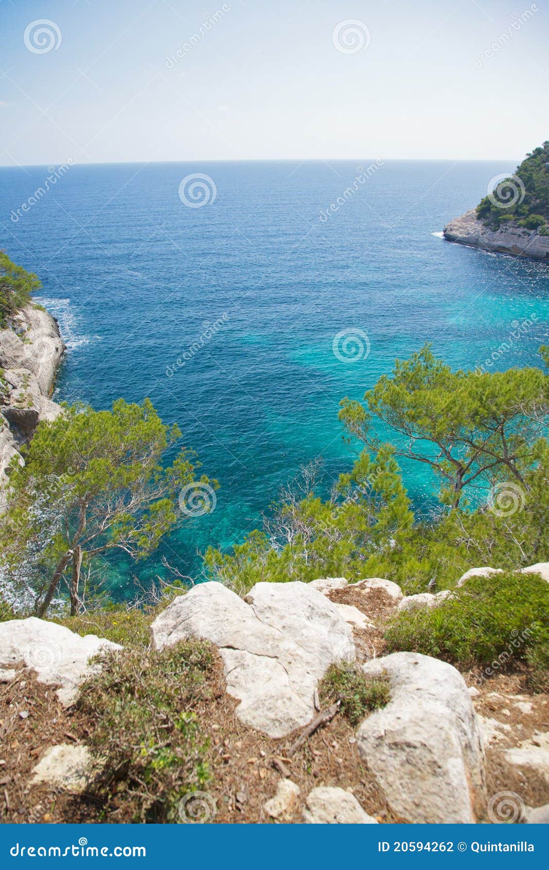 Mediterranean Sea from Menorca Cliff Stock Photo - Image of ...