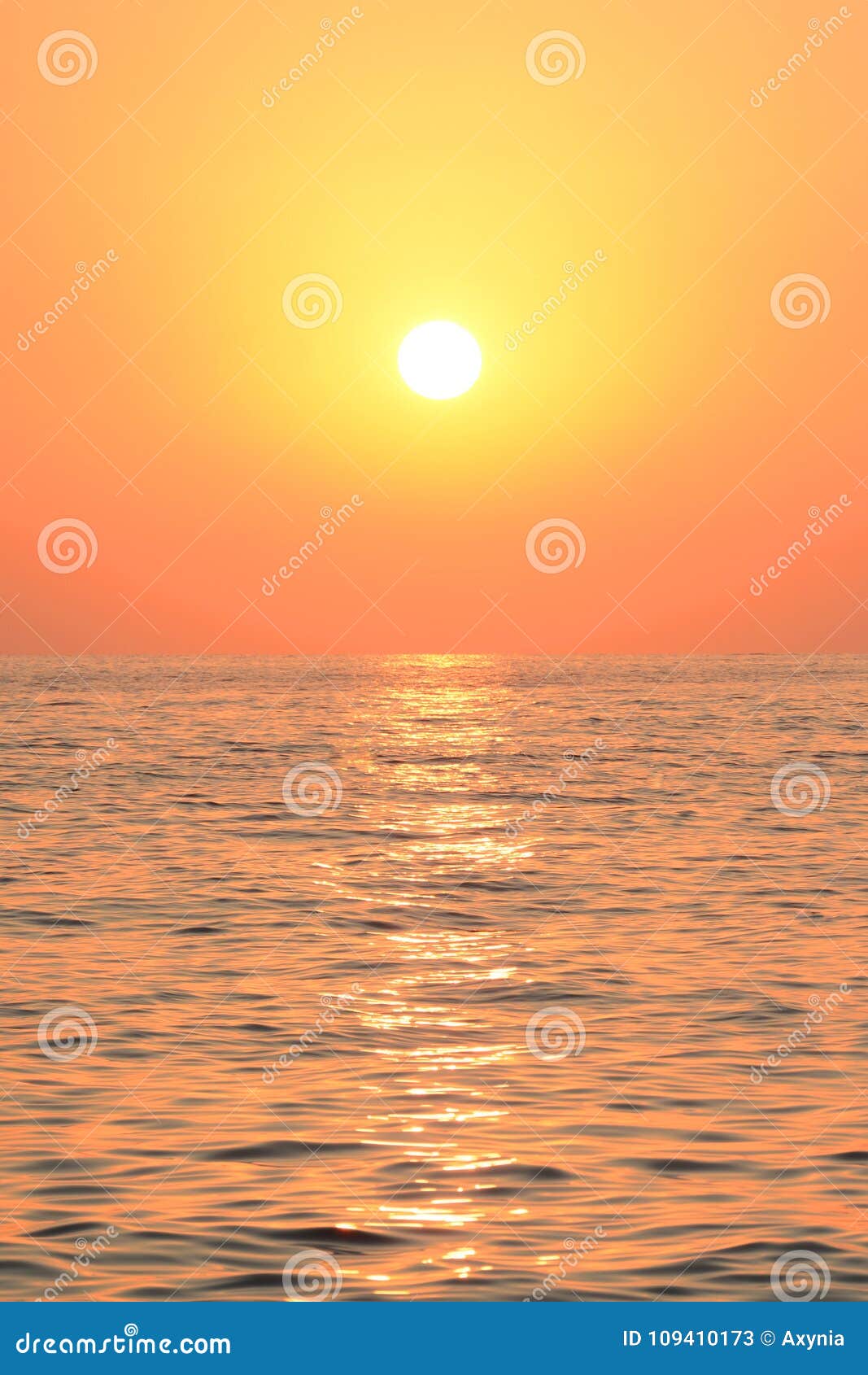 Mediterranean Sea Sunset. Solar Path Stock Image - Image of travel ...