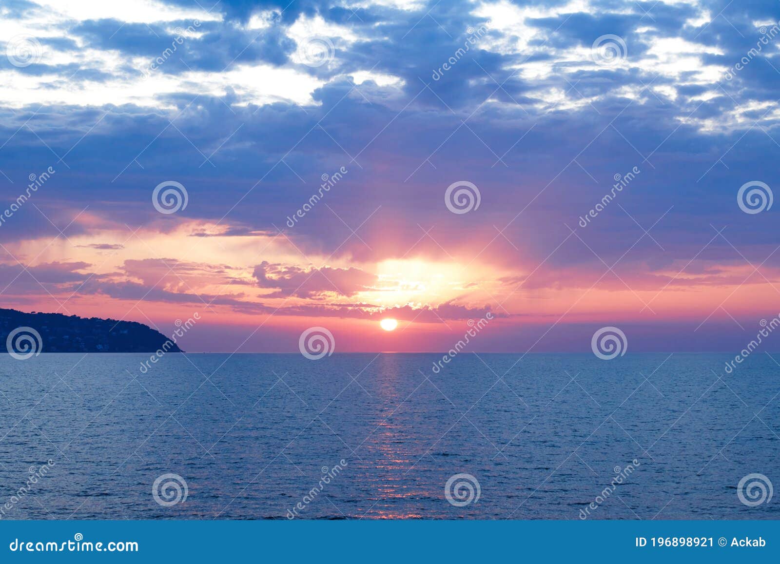 Mediterranean Sea Sunset during a Storm Stock Image - Image of seascape ...