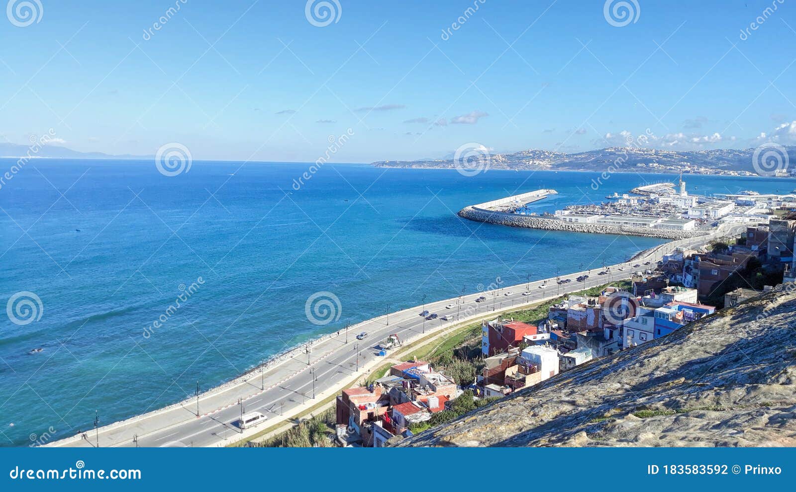 Mediterranean Sea from Tangier Stock Photo - Image of magic, dock ...