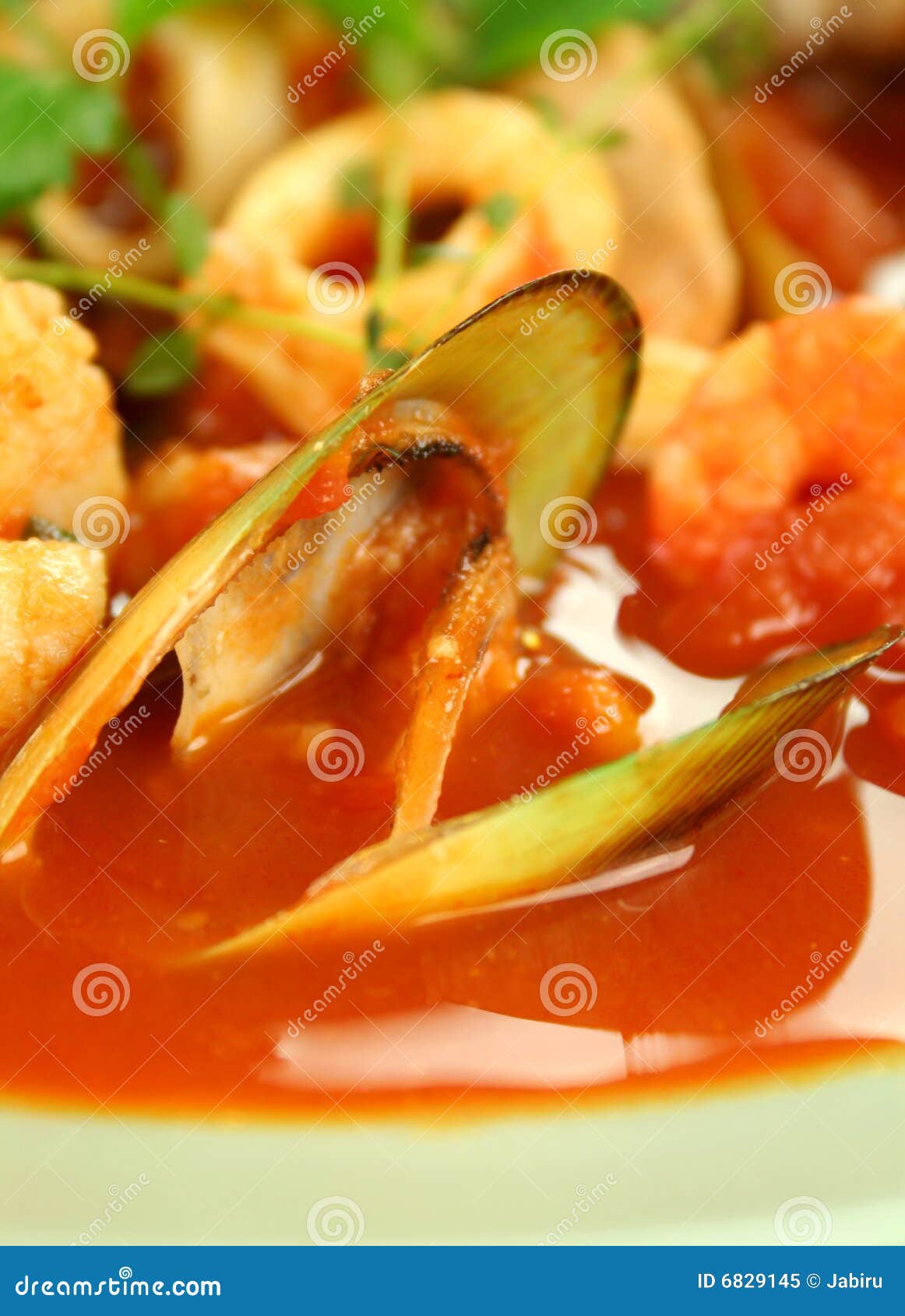 Mediterranean Seafood Soup stock image. Image of shellfish - 6829145