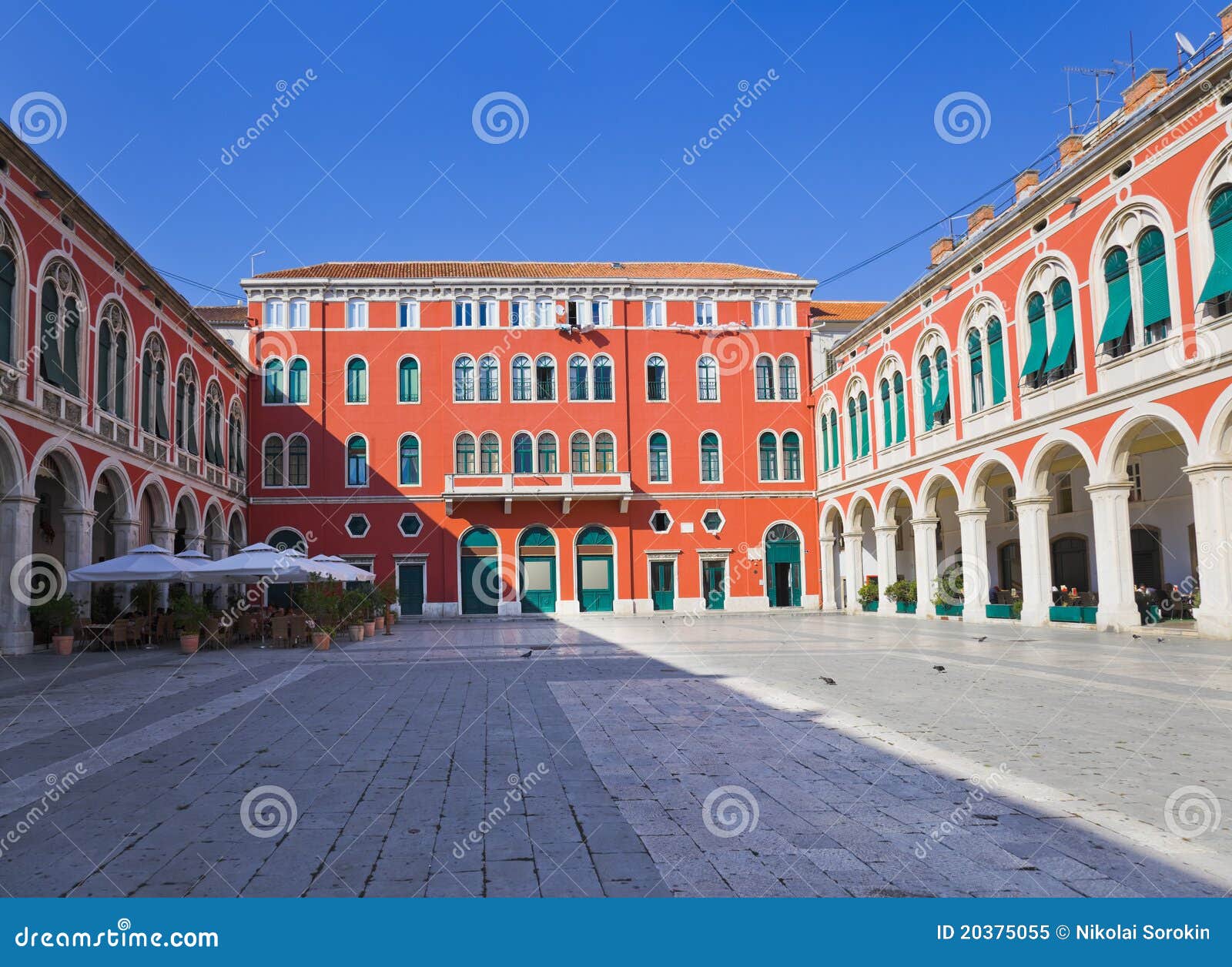 Mediterranean Square and Palace in Split, Croatia Stock Image - Image ...