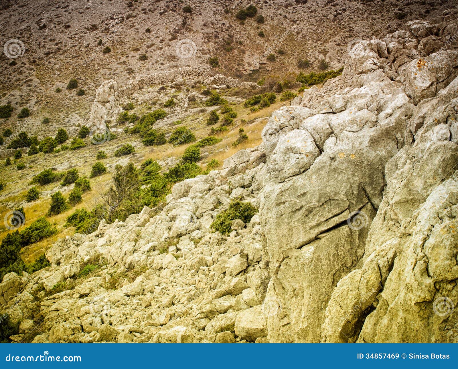 Mediterranean stone stock image. Image of cliff, cres - 34857469