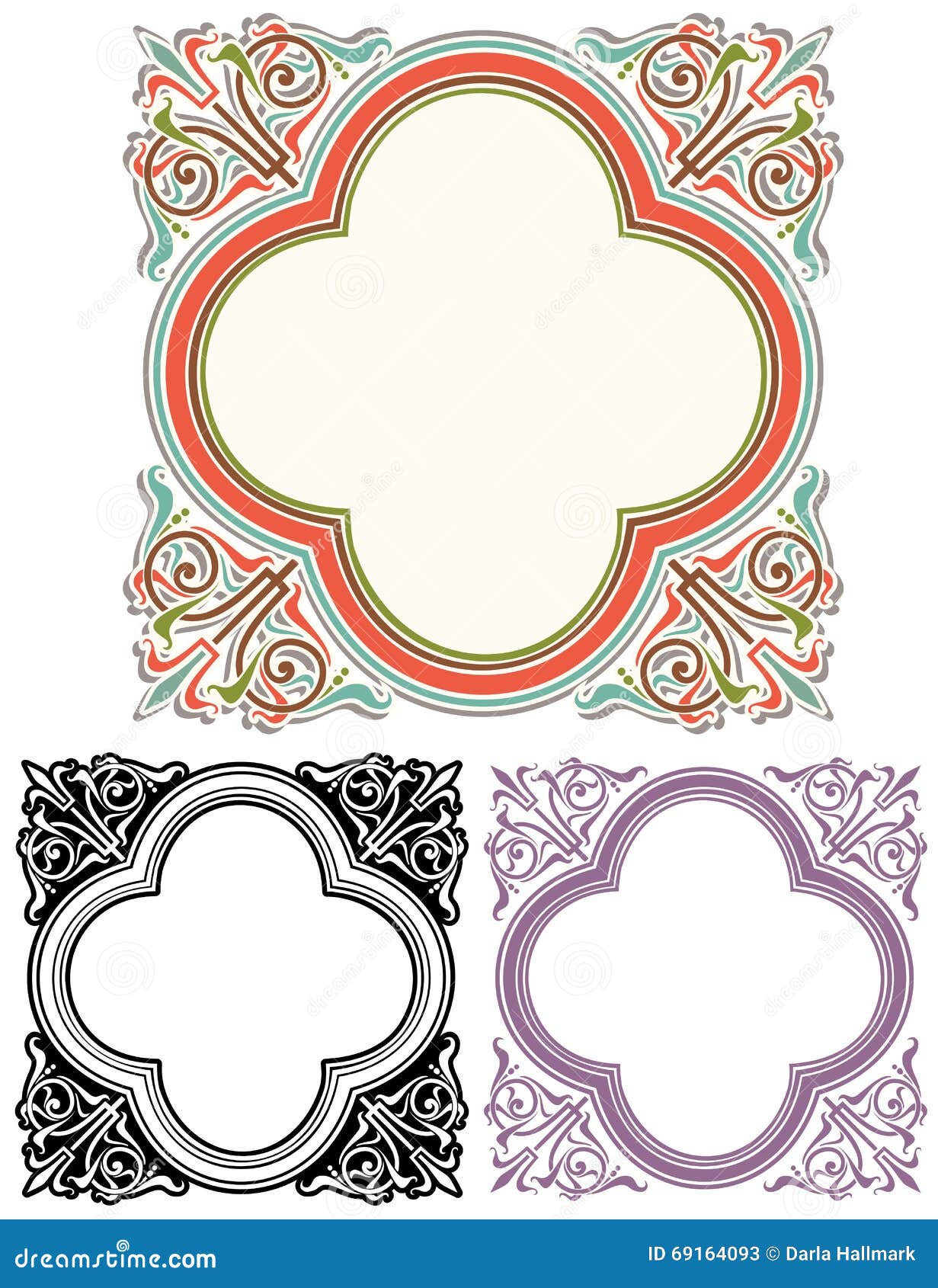 Mediterranean Style Border stock vector. Illustration of vintage - 69164093