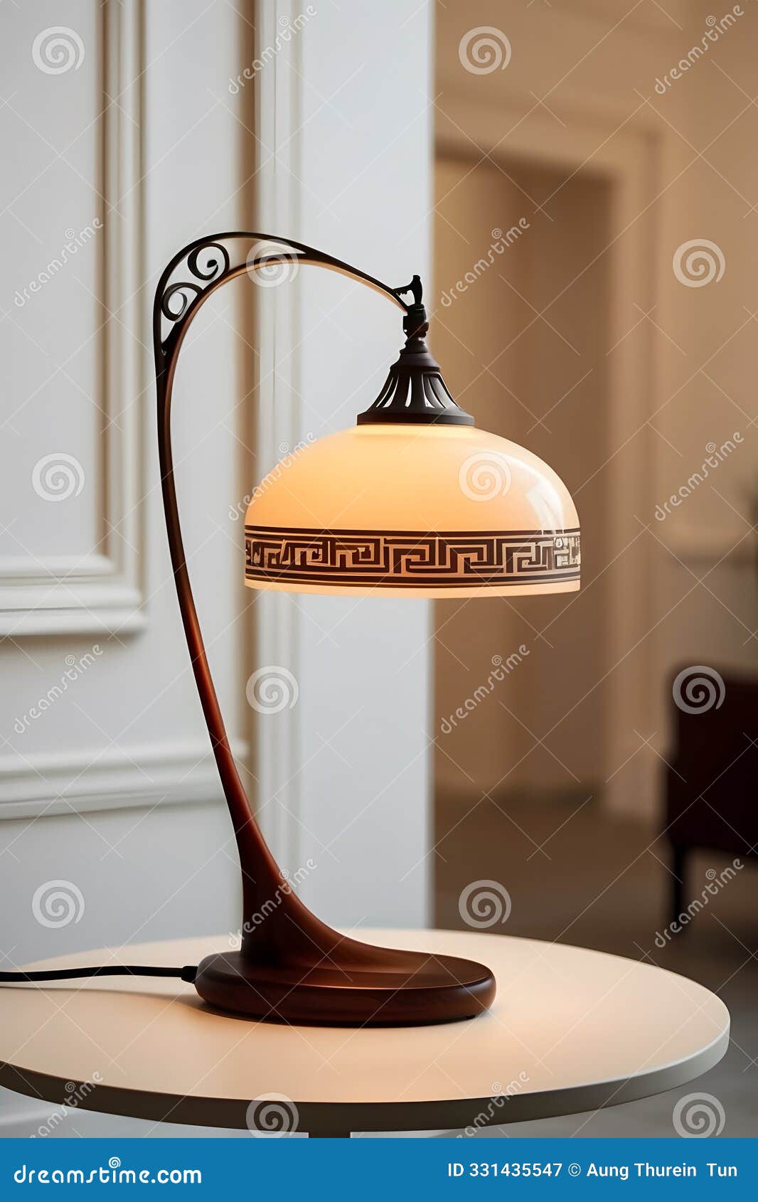 A Mediterranean Style Lamp with Minimalist Design Stock Illustration ...