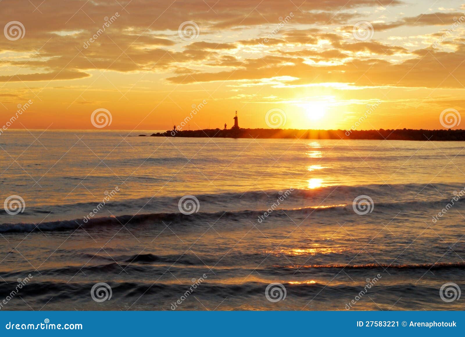 Mediterranean Sunset Near Marbella, Spain. Stock Image - Image of ...