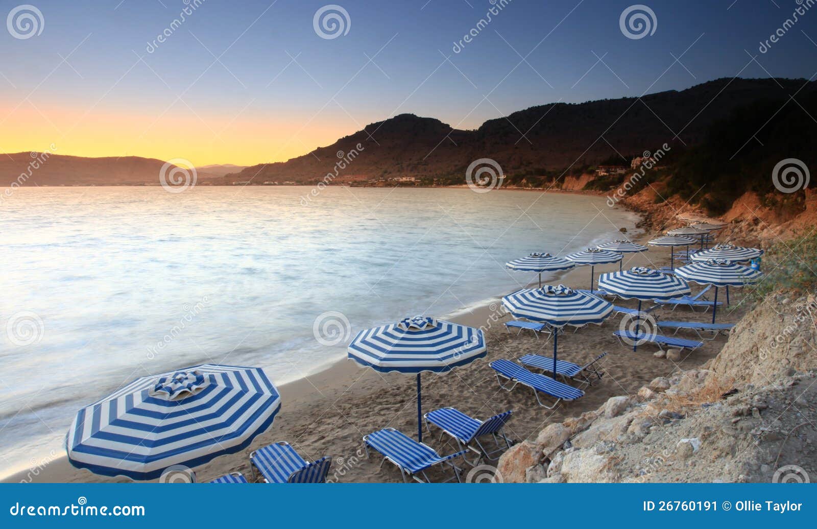 Mediterranean Sunset at Pefkos Stock Image - Image of landscape ...