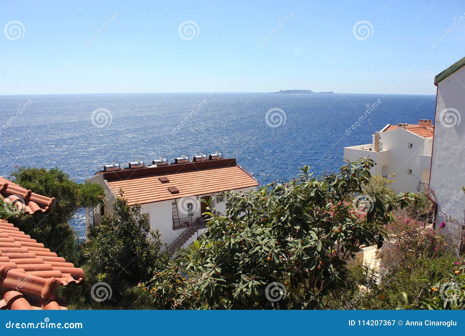 Mediterranean Town on the Beach with Red-tiled Roofs in Kas, Tu ...