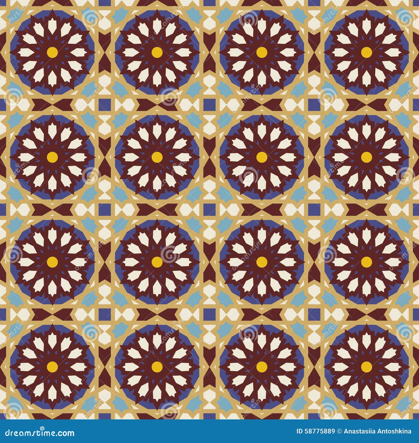 Mediterranean Vector Pattern Stock Vector - Illustration of golden ...