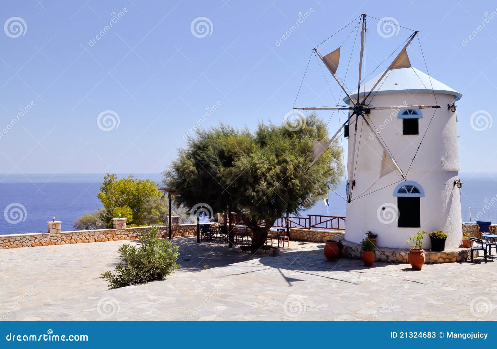 Mediterranean windmill stock image. Image of holidays - 21324683
