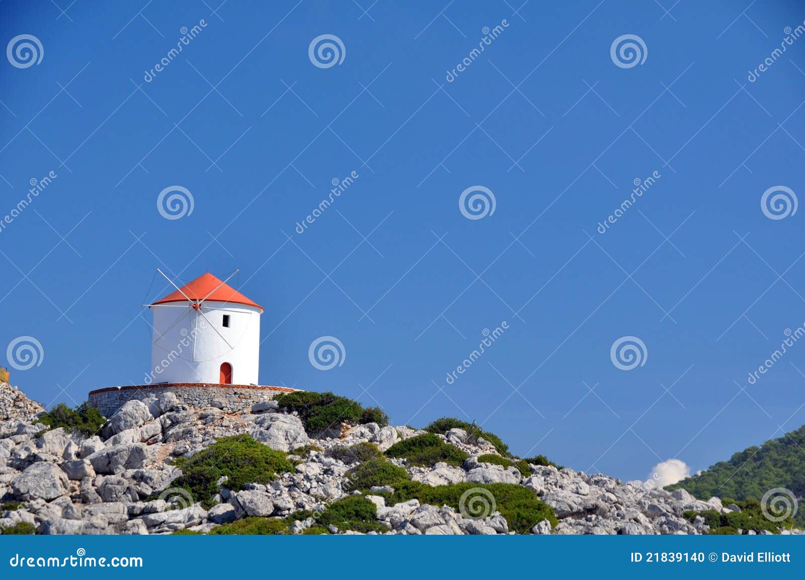 Mediterranean windmill stock photo. Image of light, greek - 21839140