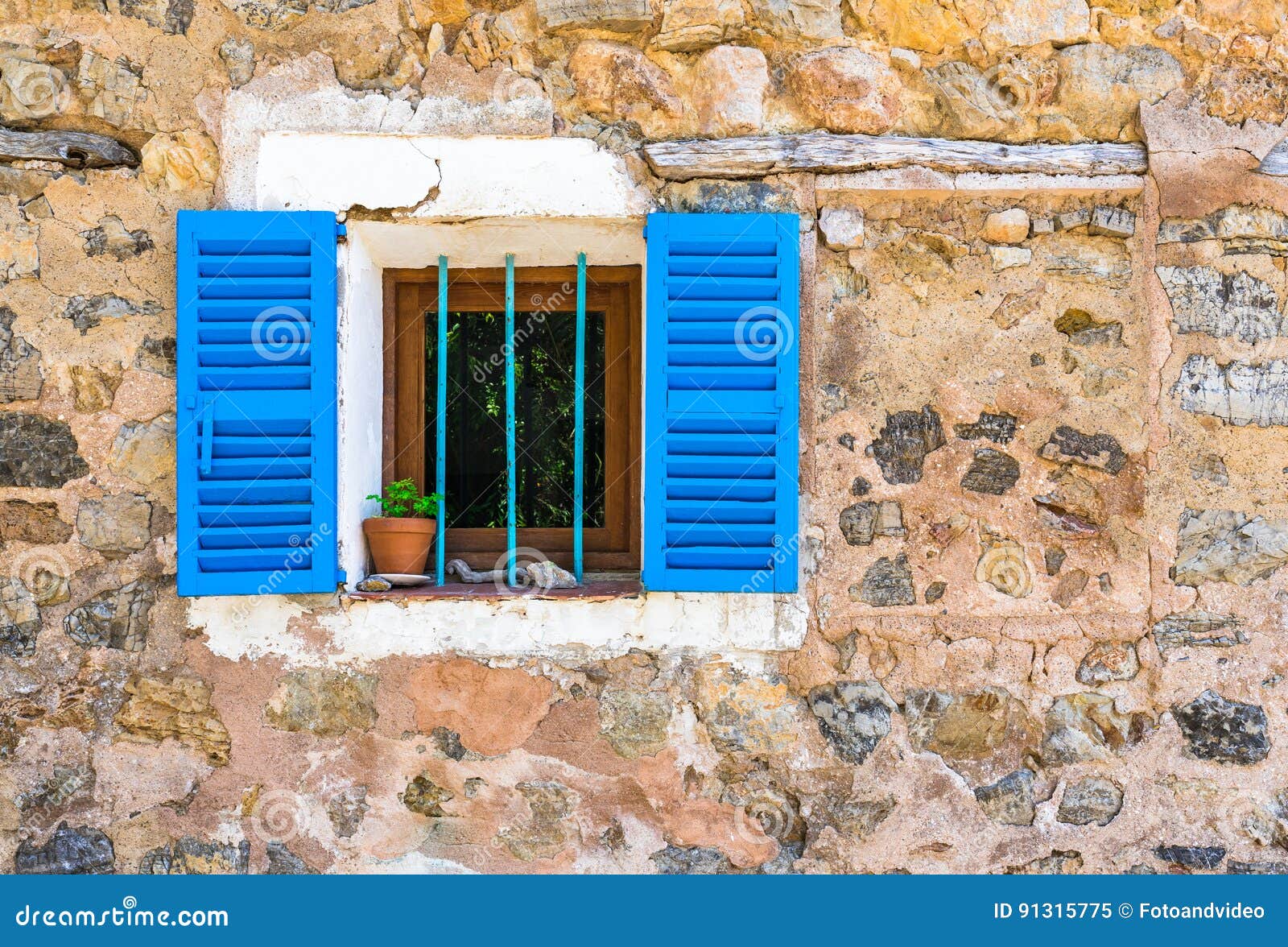 Mediterranean Window stock image. Image of grid, italy - 91315775