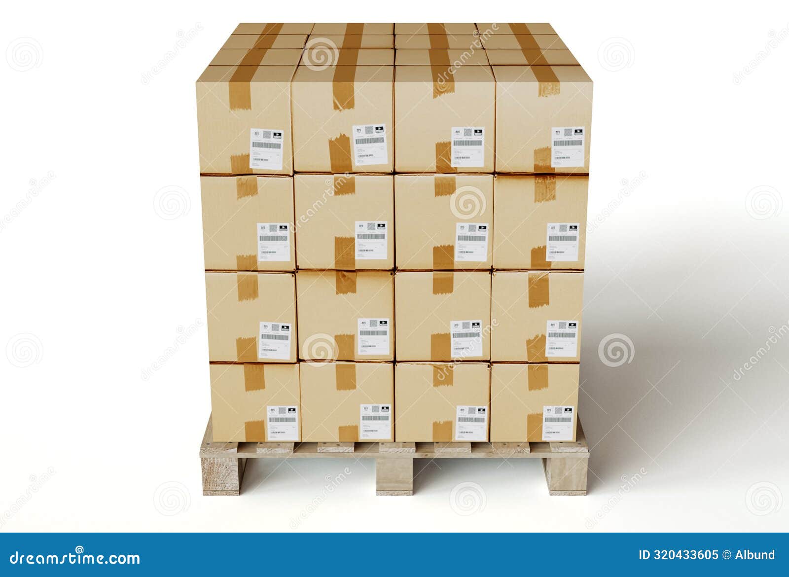 Medium Cardboard Box Stack On Wooden Pallet Royalty-Free Stock ...