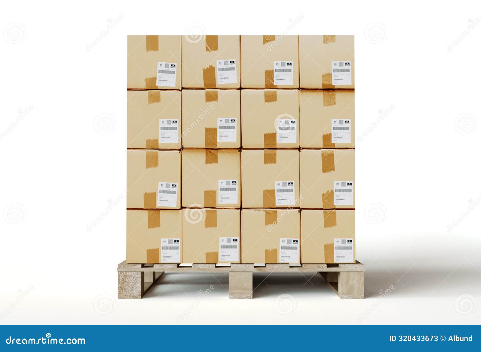 Medium Cardboard Box Stack On Wooden Pallet Royalty-Free Stock Photo ...
