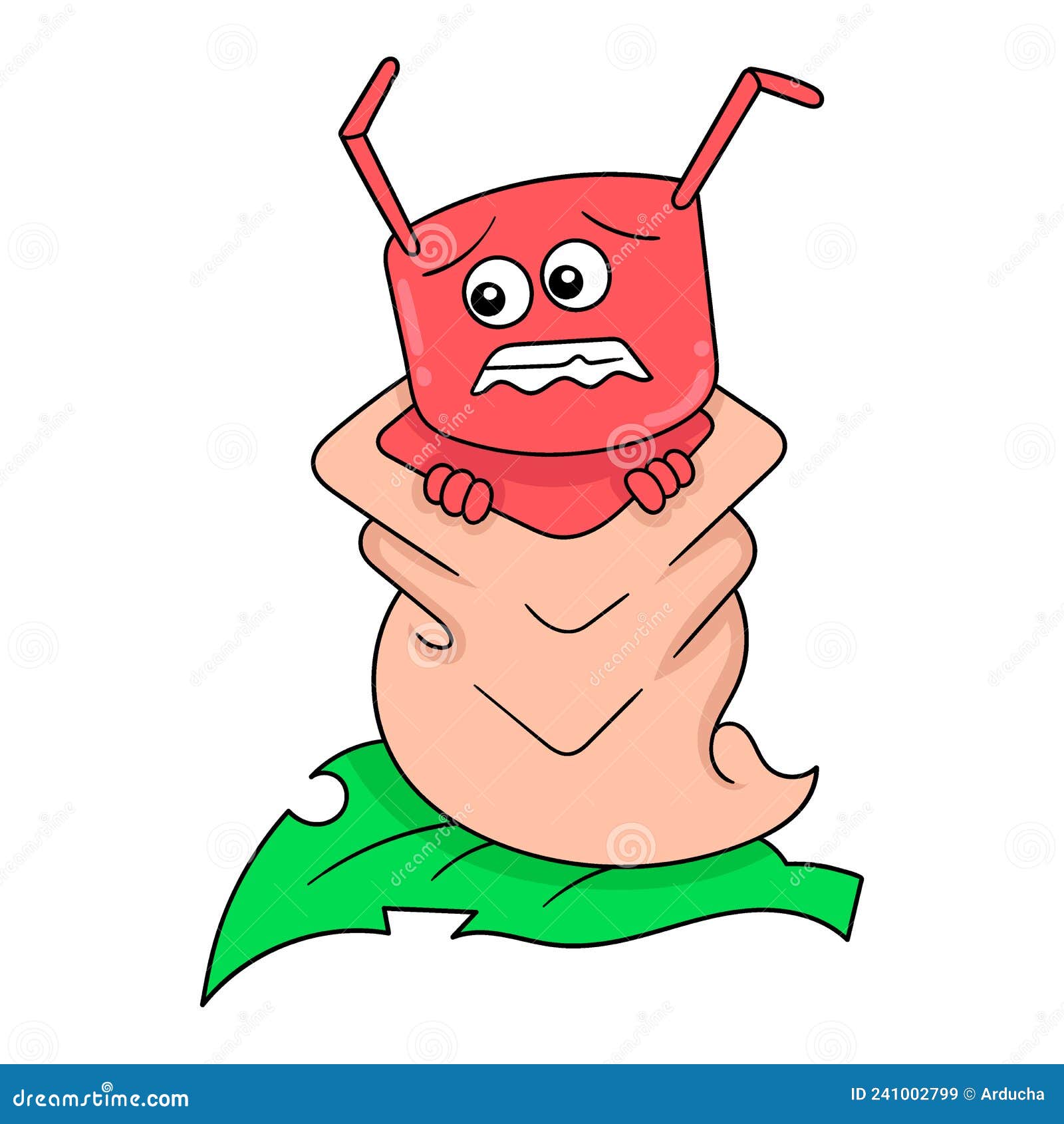 Medium Caterpillar on the Leaf Metamorphosed into a Cocoon, Doodle Icon ...