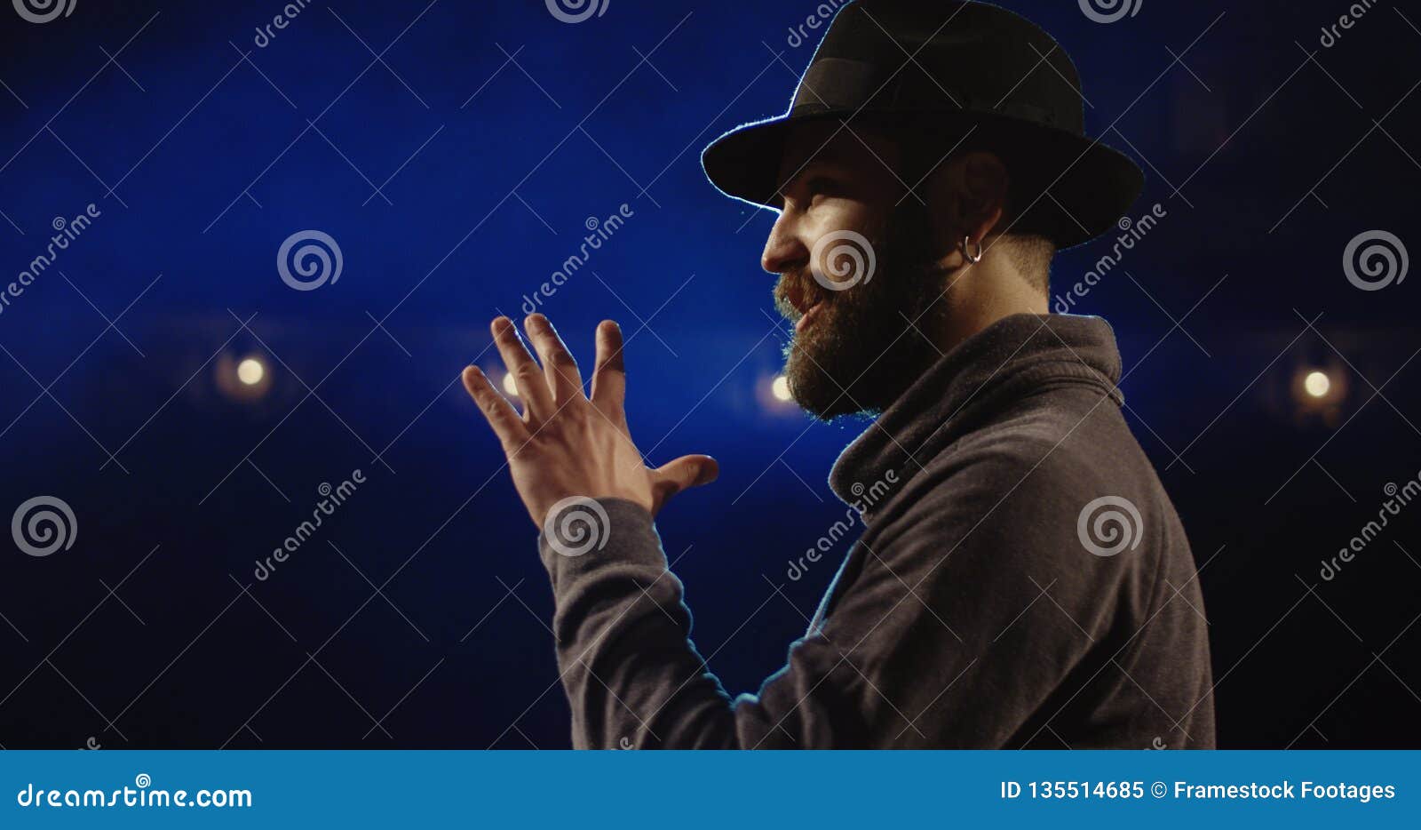 Actor Performing a Monologue in a Theater Stock Image - Image of ...