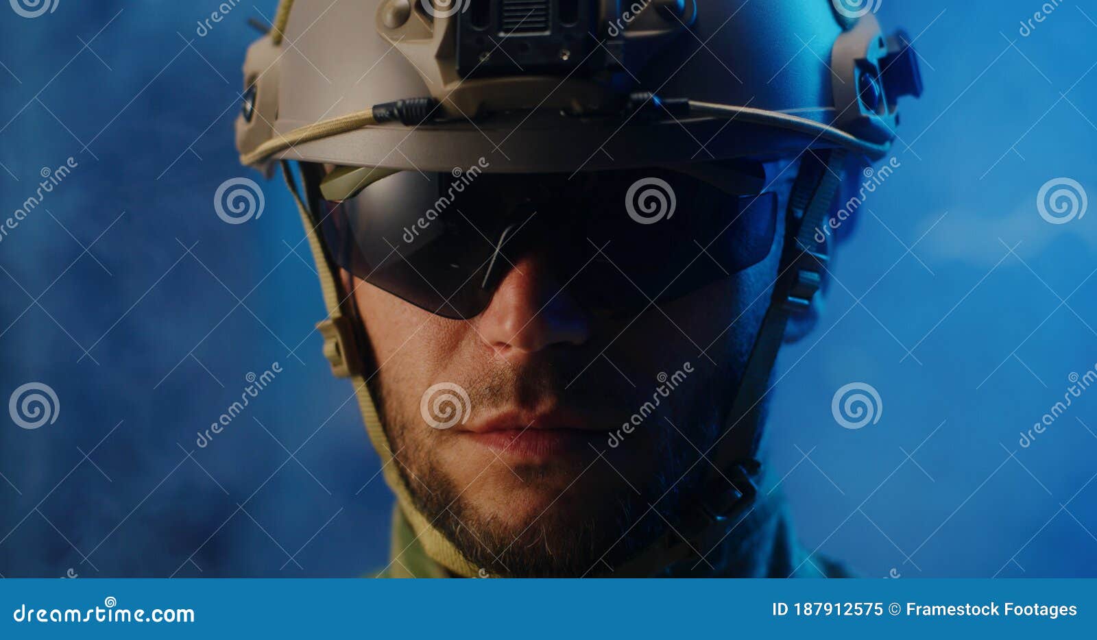 Soldier looking at camera stock image. Image of mercenary - 187912575