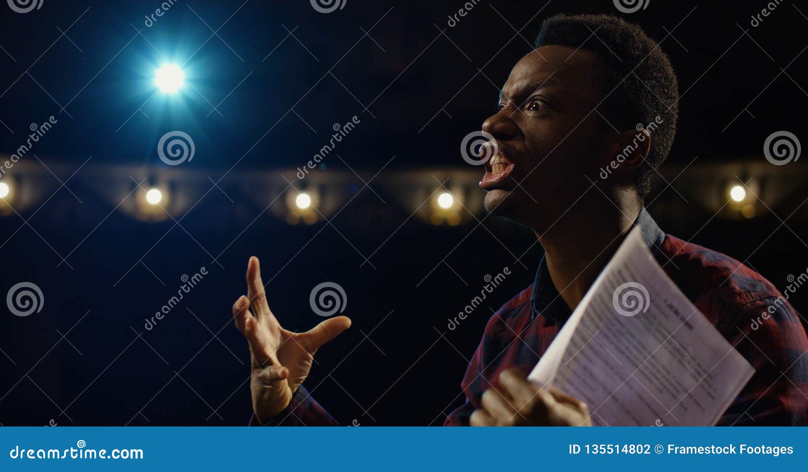 Actor Performing a Monologue in a Theater Stock Photo - Image of craft ...