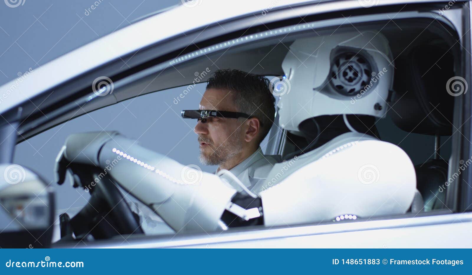 Engineer Testing Car Driving Robot Stock Image - Image of indoors ...