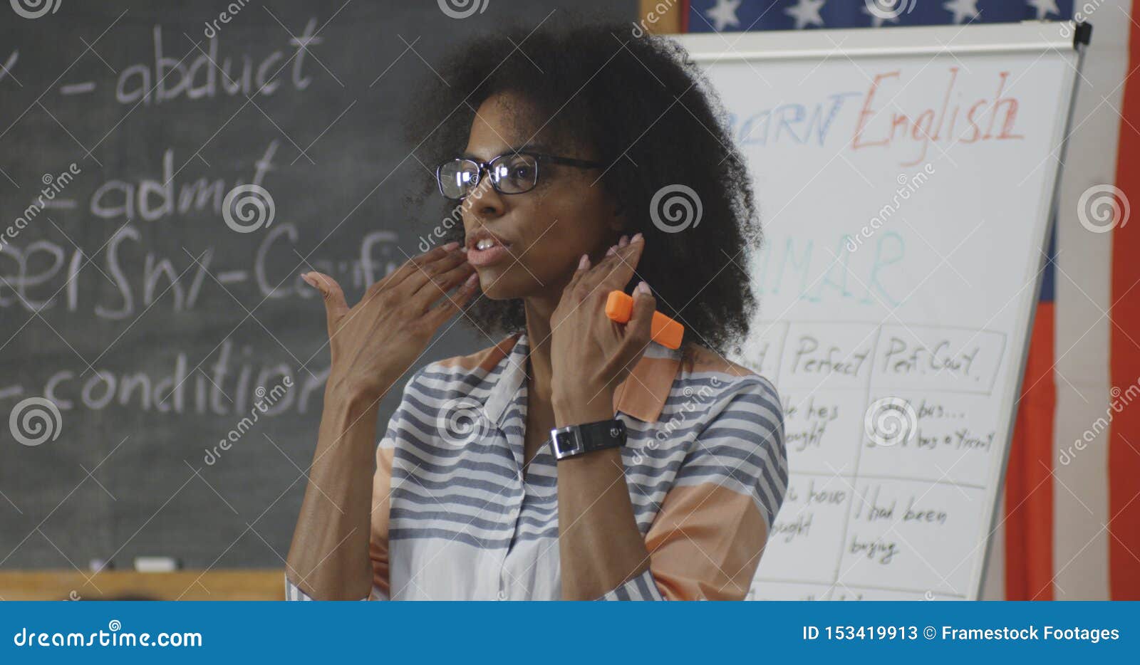 Young Teacher Explaining To a Class Stock Image - Image of lesson ...