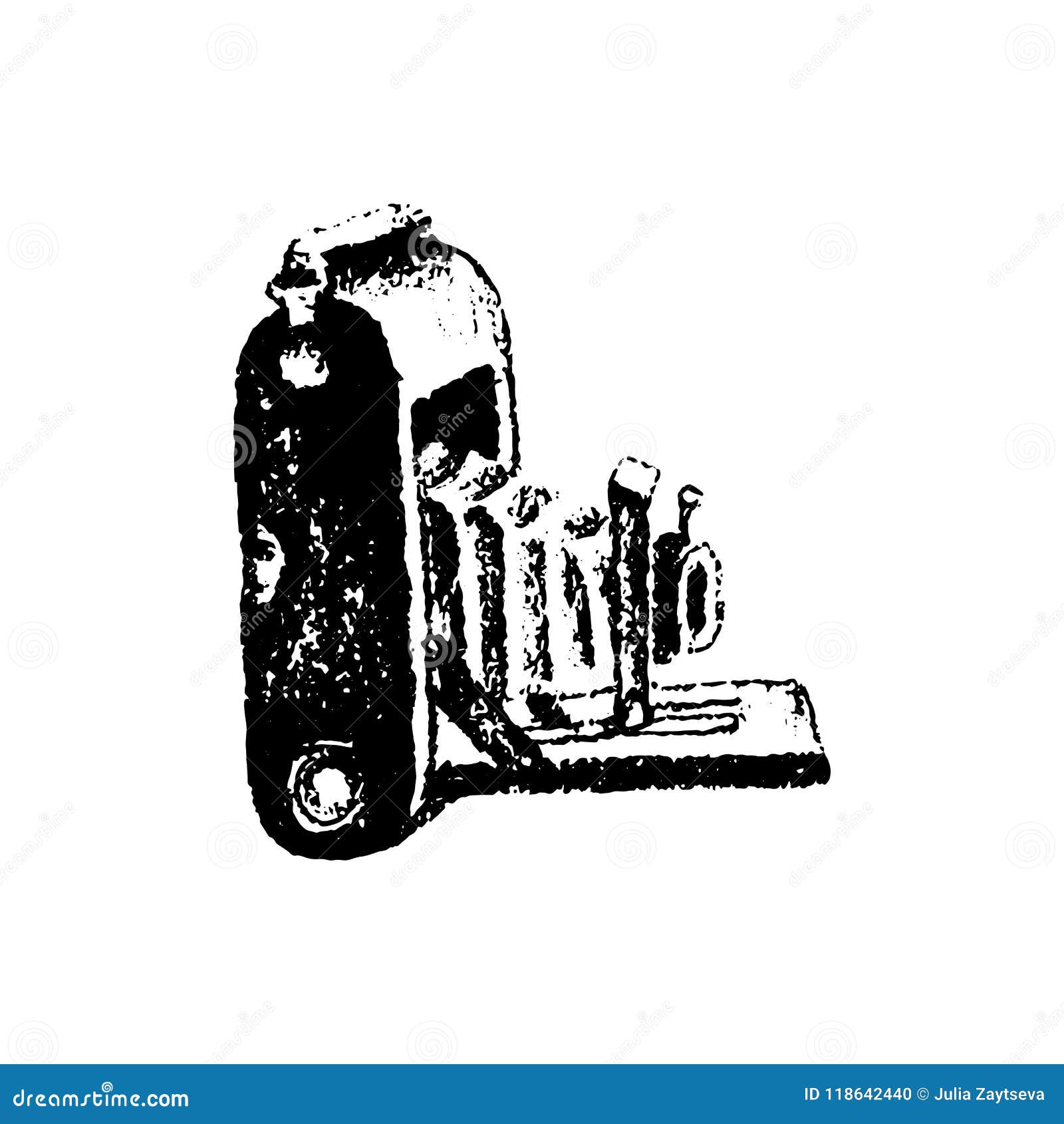 Medium Format Retro Camera Hand Drawn Isolated on White Stock ...