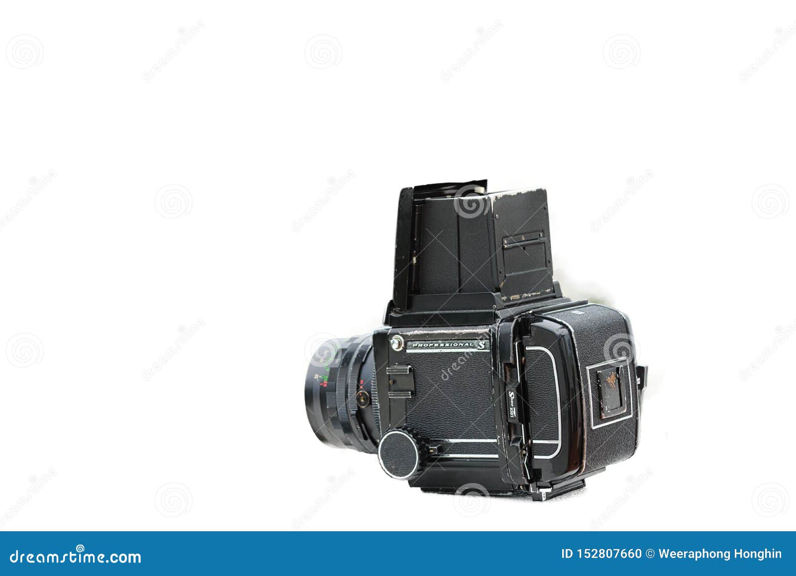 Retro Medium Format Camera with White Background Stock Photo - Image of ...