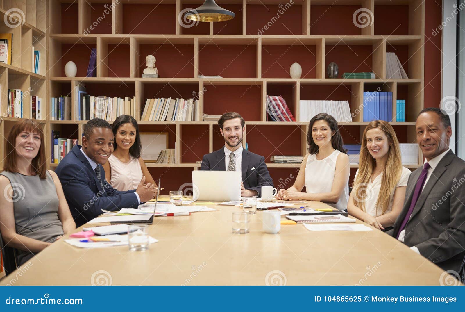 Medium Group of People at a Business Boardroom Meeting Stock Image ...