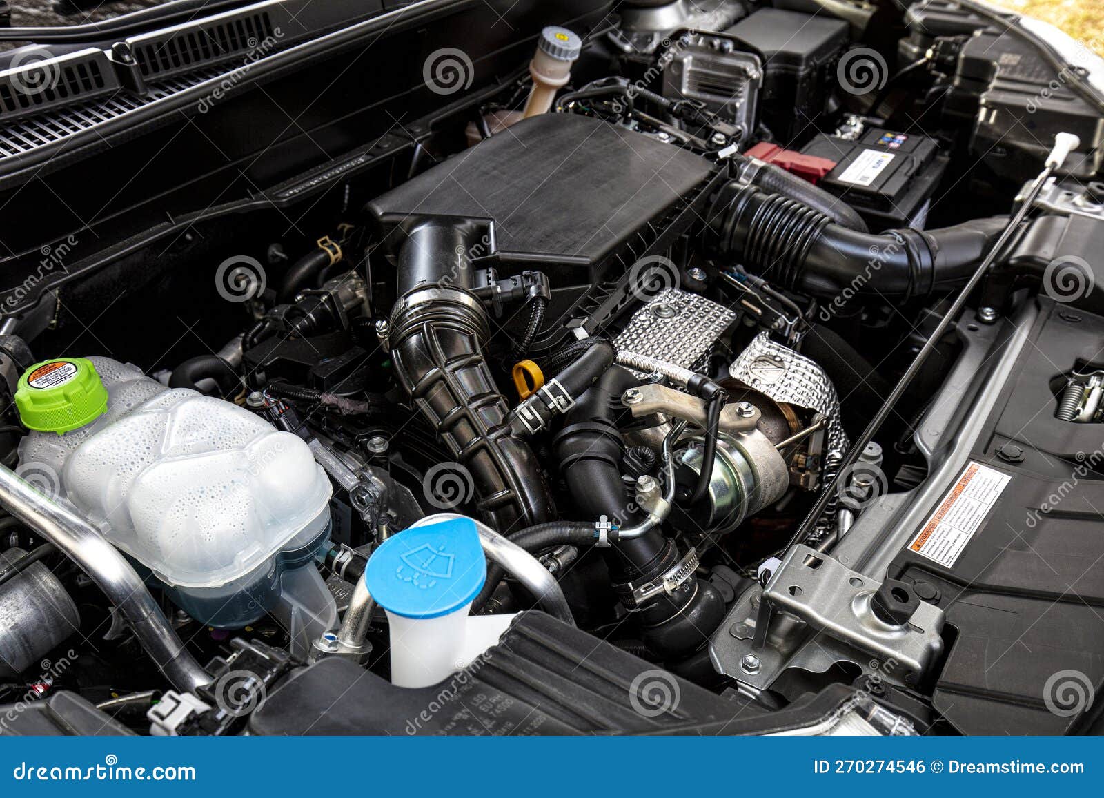 Medium hybrid car engine stock photo. Image of compartment - 270274546