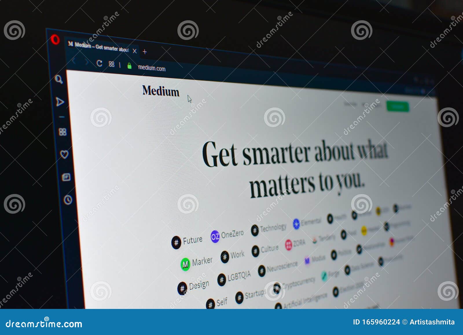 Medium Website on Computer Screen Editorial Stock Image - Image of ...