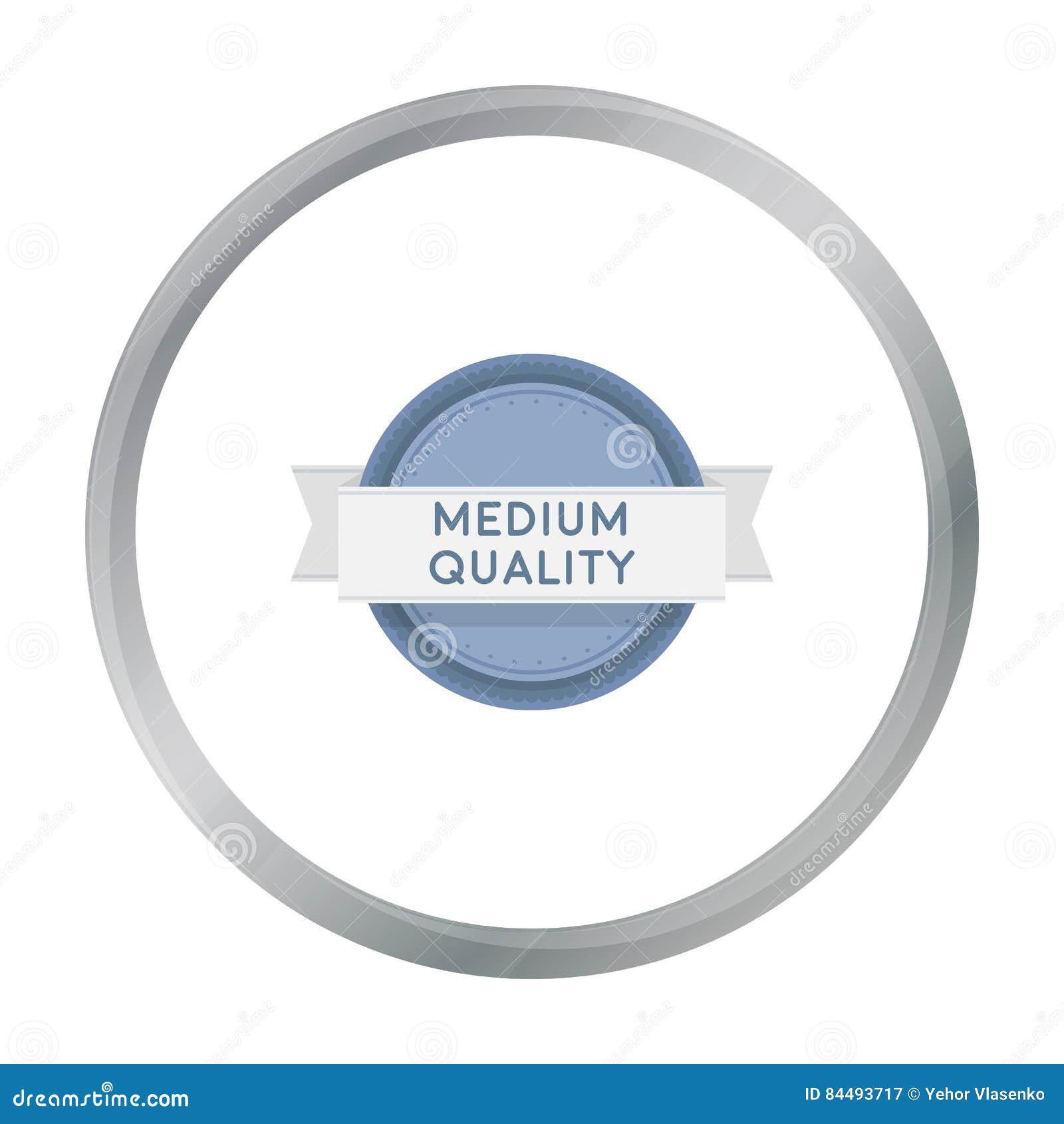 Medium Quality Icon in Cartoon Style Isolated on White Background ...