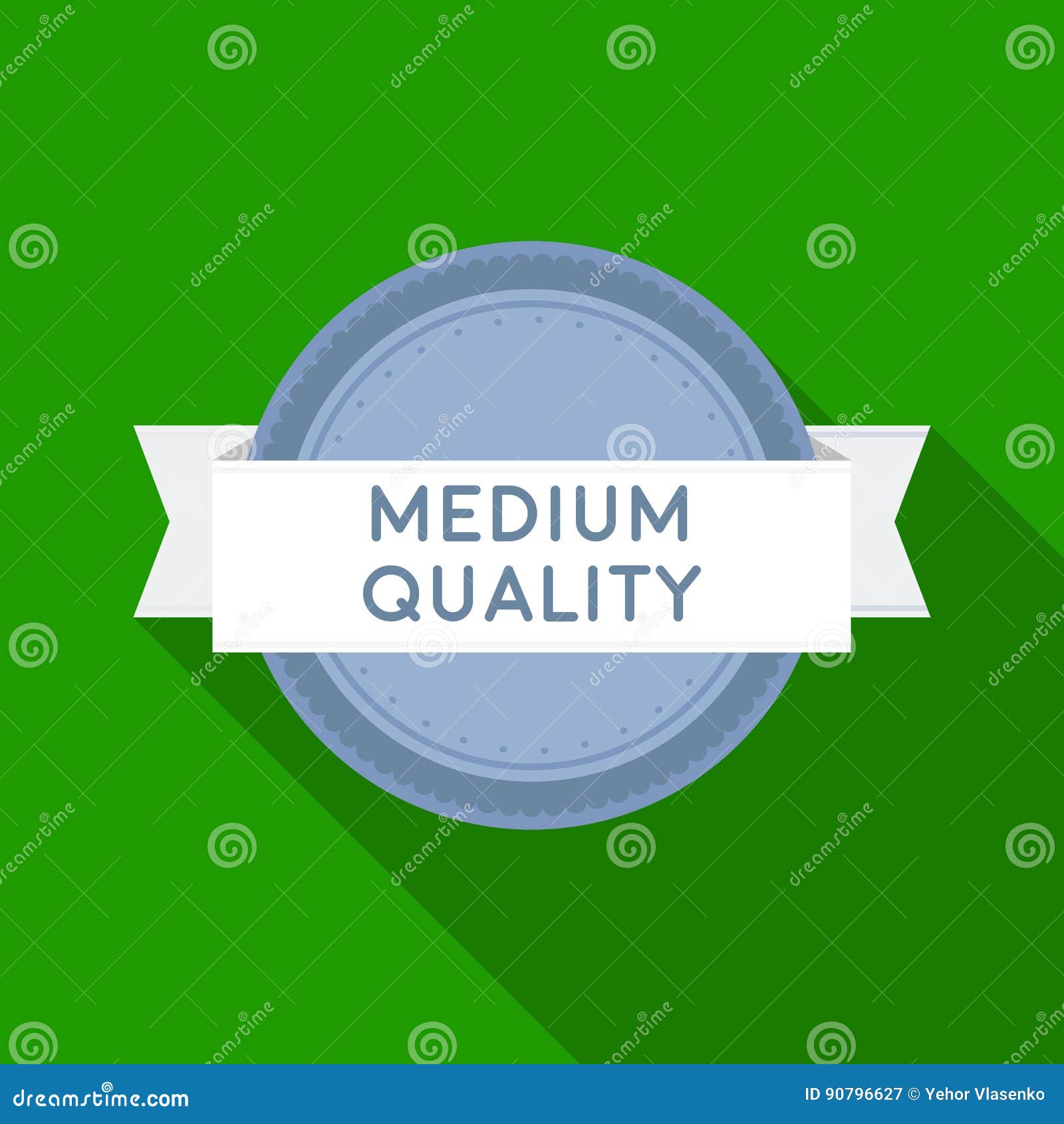 Medium Quality Icon in Flat Style Isolated on White Background. Label ...