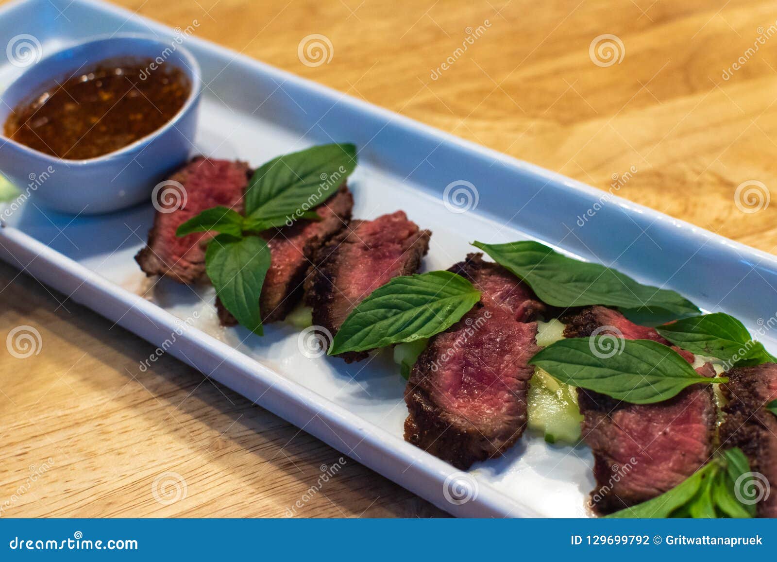 Medium Rare Beef stock photo. Image of cutting, ingredient - 129699792