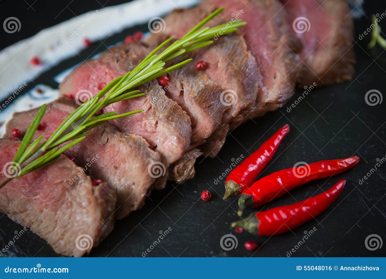 Medium Rare Cooked Beef Roast Stock Photo - Image of eating, cutting ...