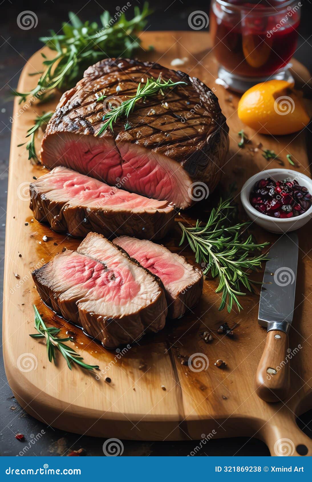 Medium Rare Juicy Steak Cooked To Perfection Stock Illustration ...