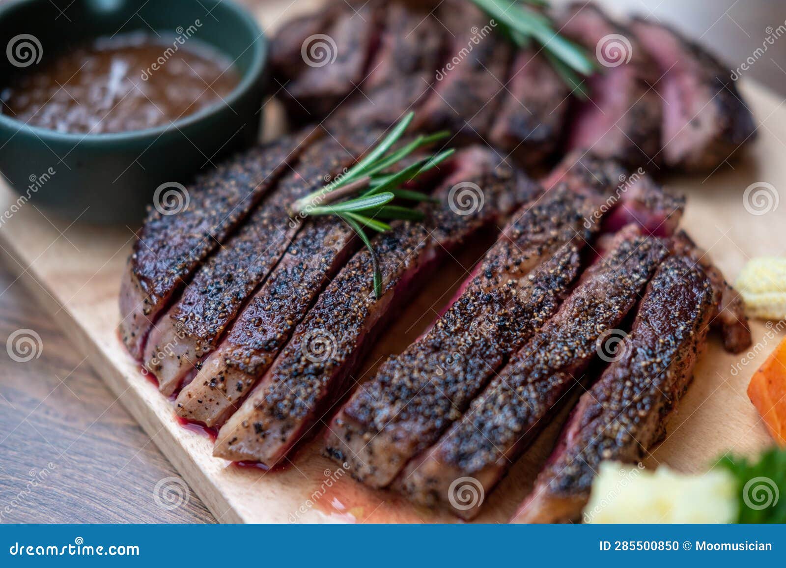 Medium rare meat stock photo. Image of brown, black - 285500850