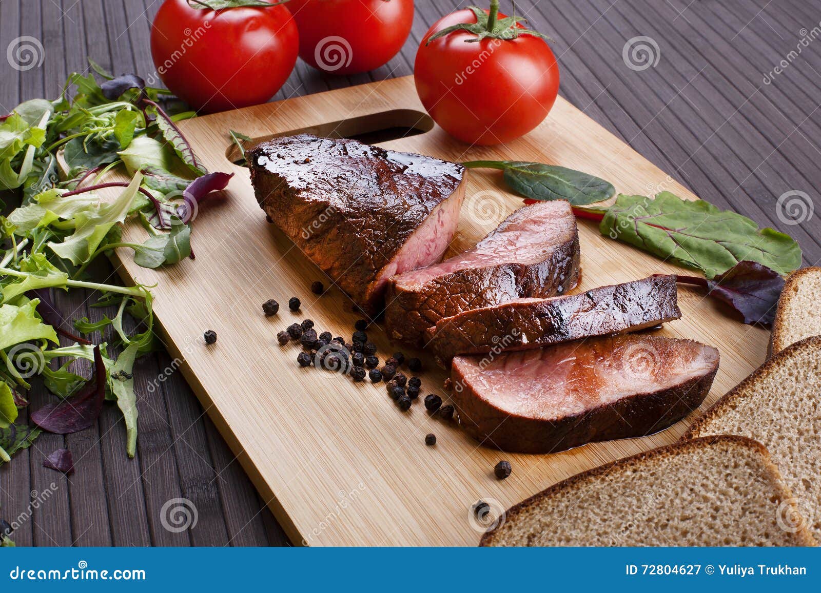 Medium Rare Roast Beef Steak Stock Image - Image of cooking, hamburger ...