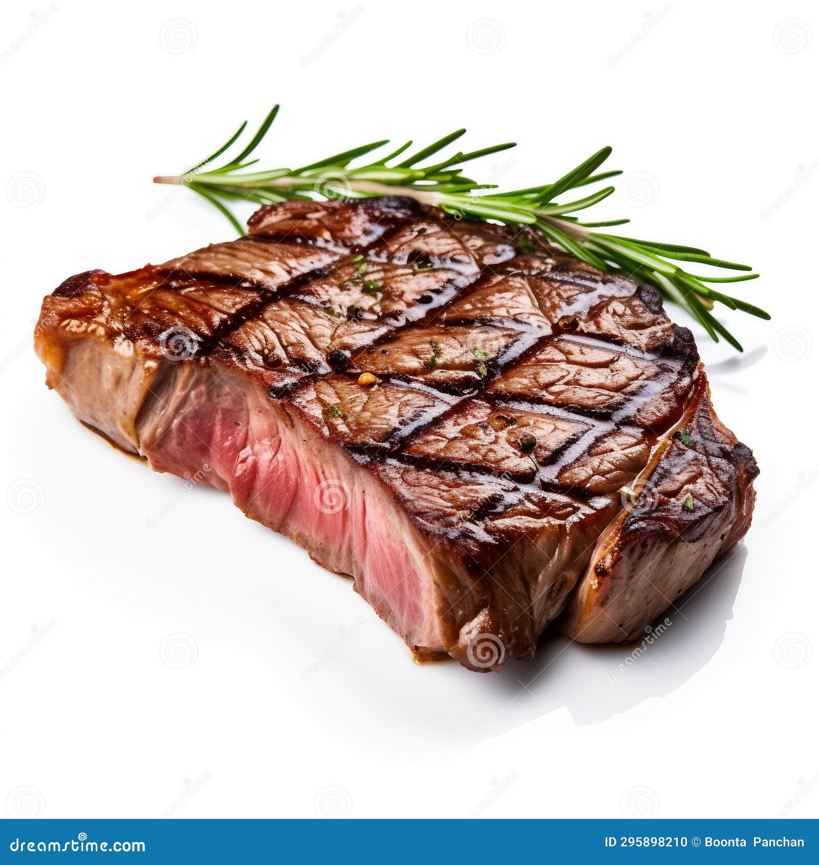 Medium Rare Steak Isolate on White Background Stock Photo - Image of ...