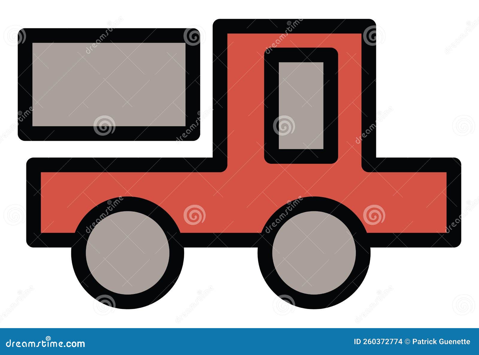 Medium red truck, icon stock vector. Illustration of service - 260372774