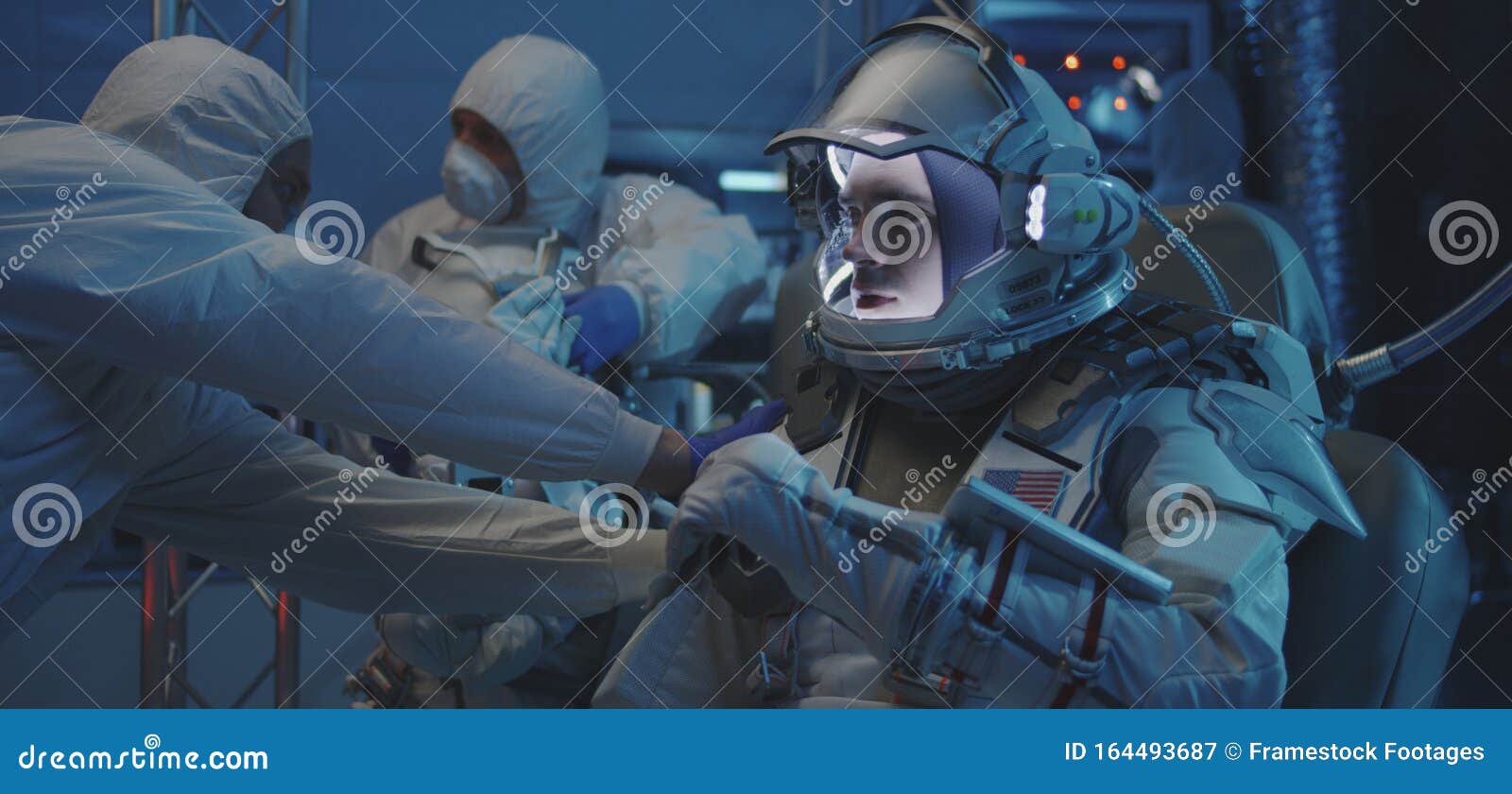 Astronauts and Scientists Testing Spacesuit Stock Image - Image of ...