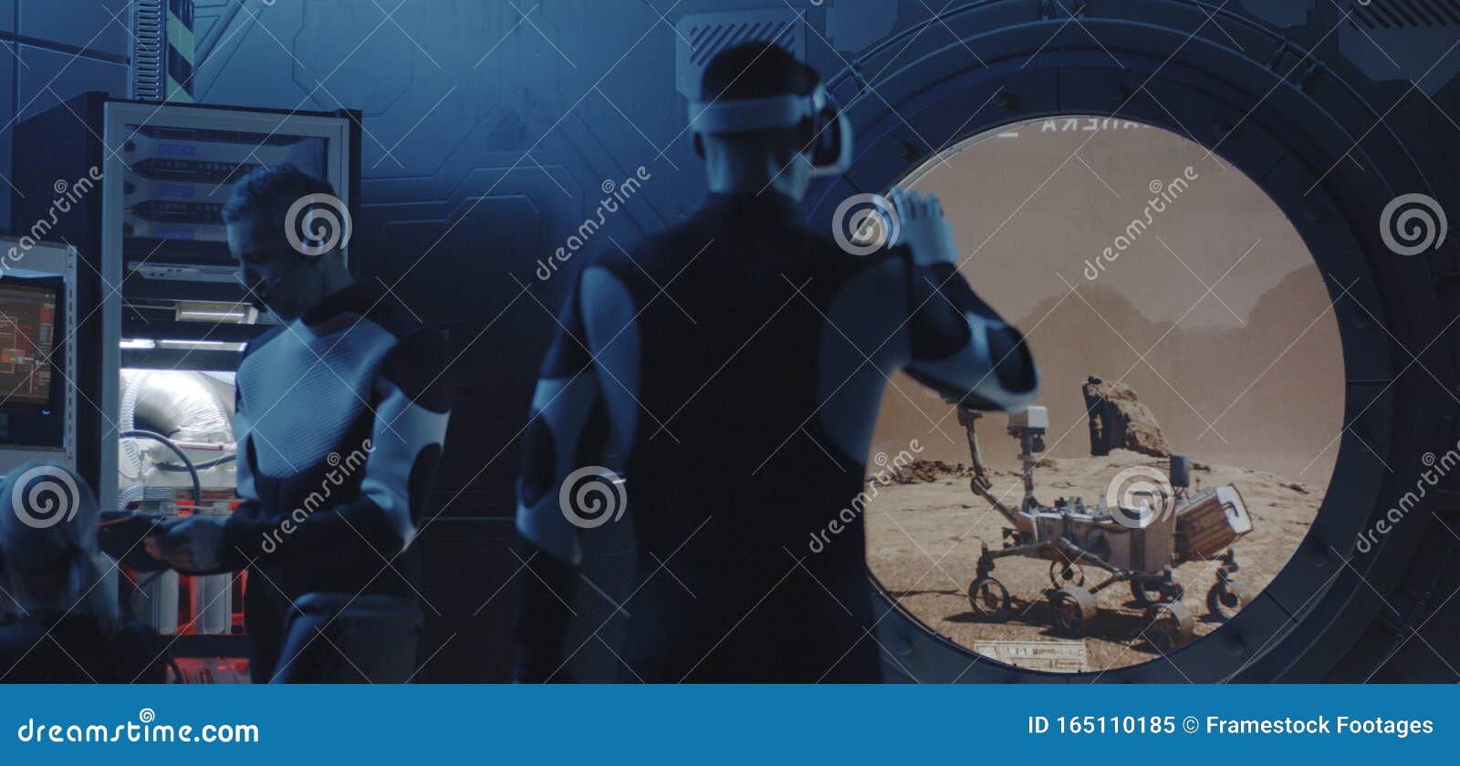 Astronaut Controlling Mars Rover with VR Device Stock Image - Image of ...